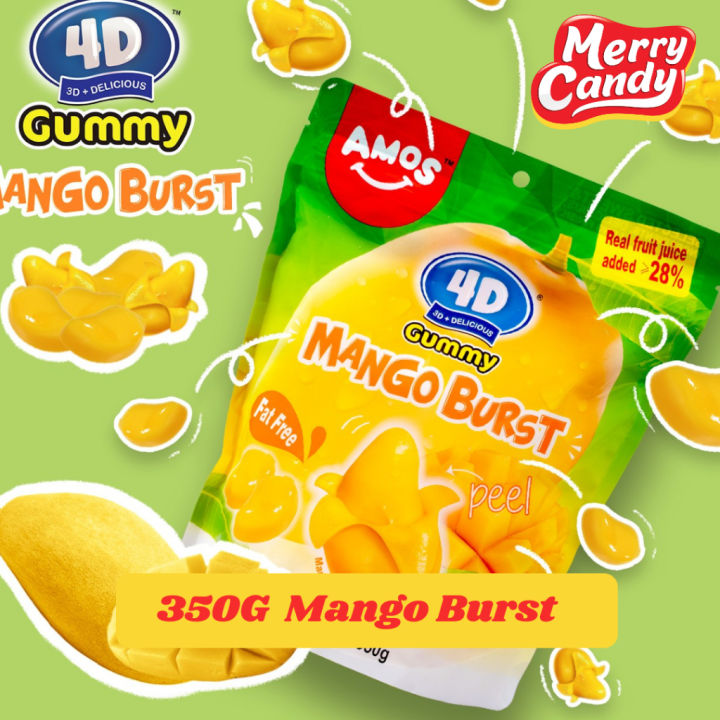 4D Amos Peelable Mango Burst Gummy (350G) | Lazada PH