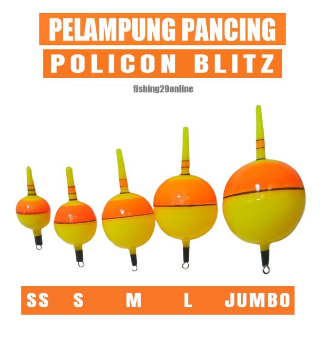 5 Pcs - Pelampung pancing bulat plastik policon blitz SS S M L XL ...