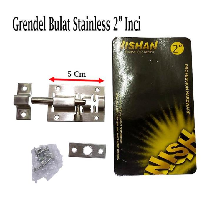 Akj~ Grendel slot kunci pintu jendela Stainless Steel 2 inch | Lazada ...