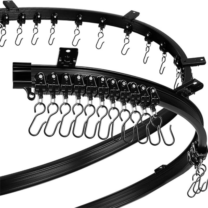 Houston9 Flexible Bendable Track Ceiling Wall Mount Black Curved Heavy ...