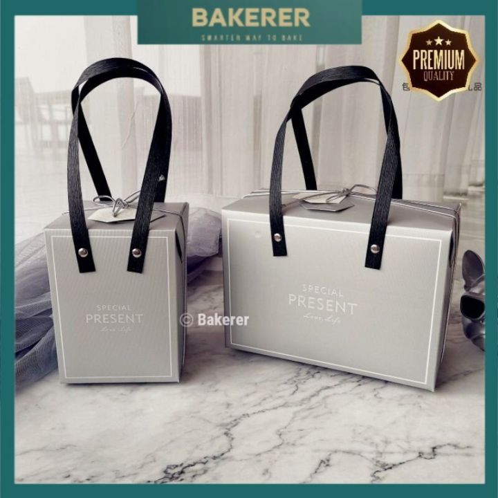 Premium Grey Gift boxPresent Packaging Biscuits cookie kotak hanntaran ...
