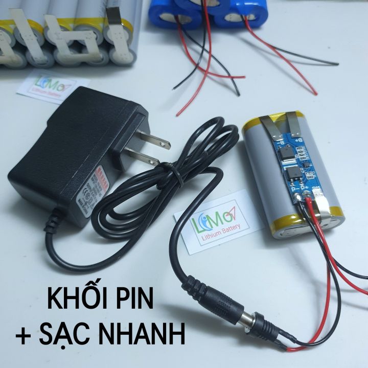 Khối pin 2S 2600mAH (7,2V Cạn - 8,4V Đầy). Được đóng từ 2 cell pin ...