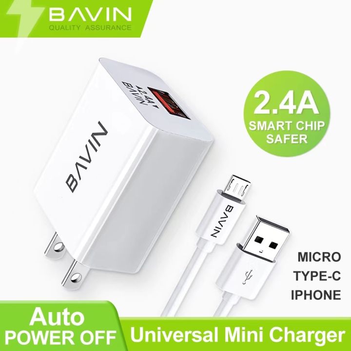 BAVIN PC516 Fast Charger Mini Universal Charger Quick Charger for Micro ...
