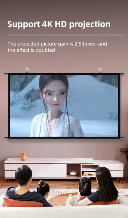 60/72/84/100/120 inch 16:9 LED Anti-light Projector Screen 3D HD Wall ...