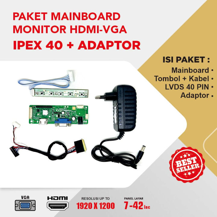 Paket Mainboard Mobo Board Monitor HDMI VGA Layar Laptop 20P 30P 40P LVDS IPEX | Lazada Indonesia