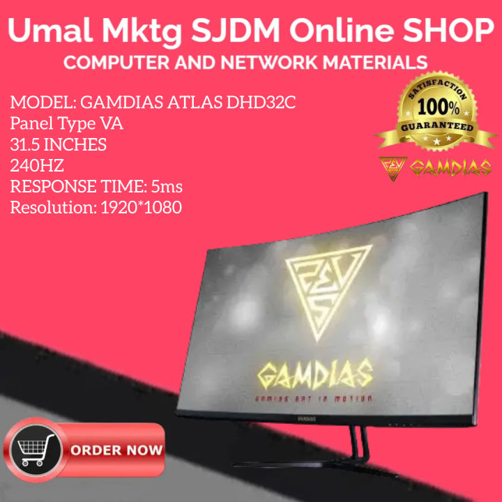 GAMDIAS Atlas DHD32C "31.5 Curved 240hz VA Gaming Monitor | Lazada PH