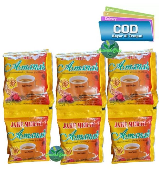 [ Paket 3 Renceng ] Jahe Merah Amanah Kuning Bpom 36sachet Kemasan Baru