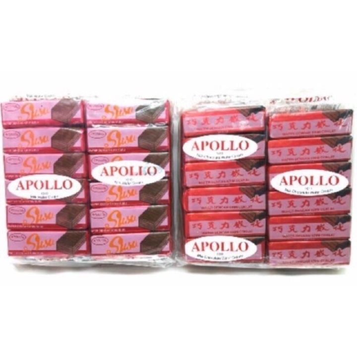 Apollo Chocolate Coklat Wafer / Milk Wafer | 巧克力威化饼 (48pcs X 12gm) | Lazada
