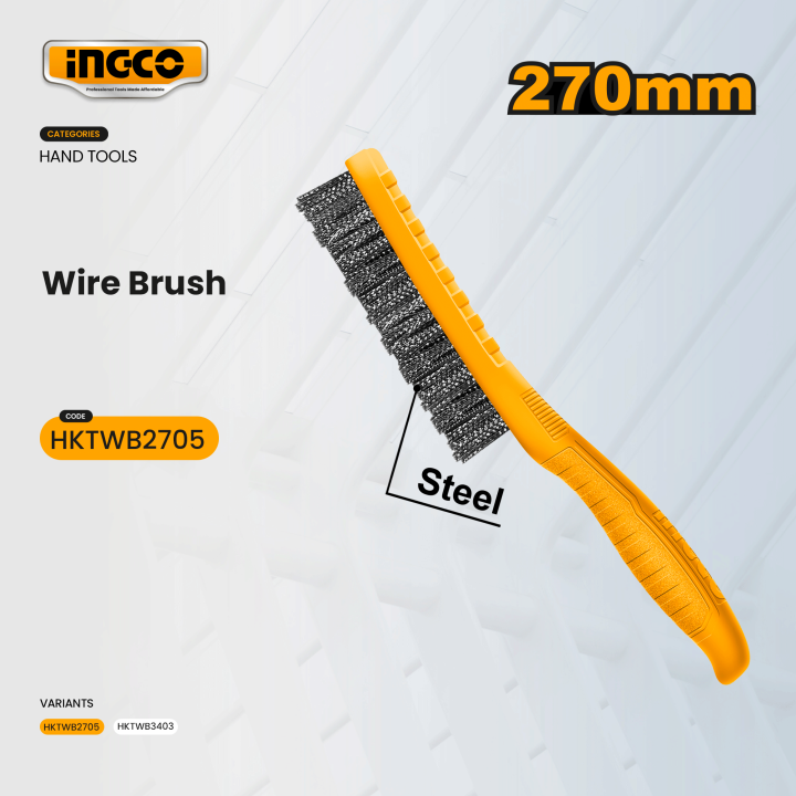 Ingco 270MM - 340MM Wire Brush For Metal Surface Cleaning Wire scrub ...