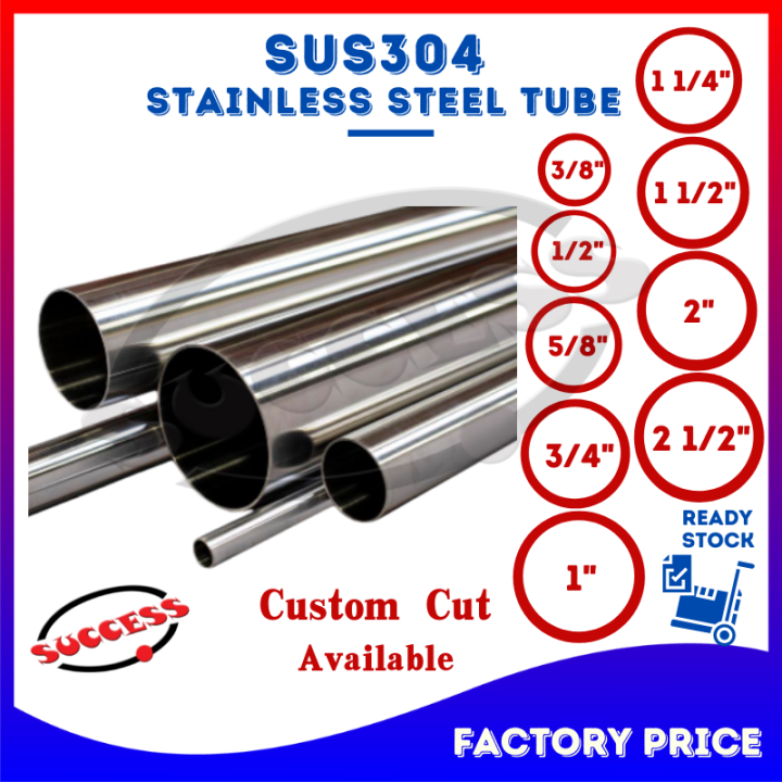 SUCCESS SUS304 Stainless Steel Round Pipe Stainless Steel Tube Paip ...