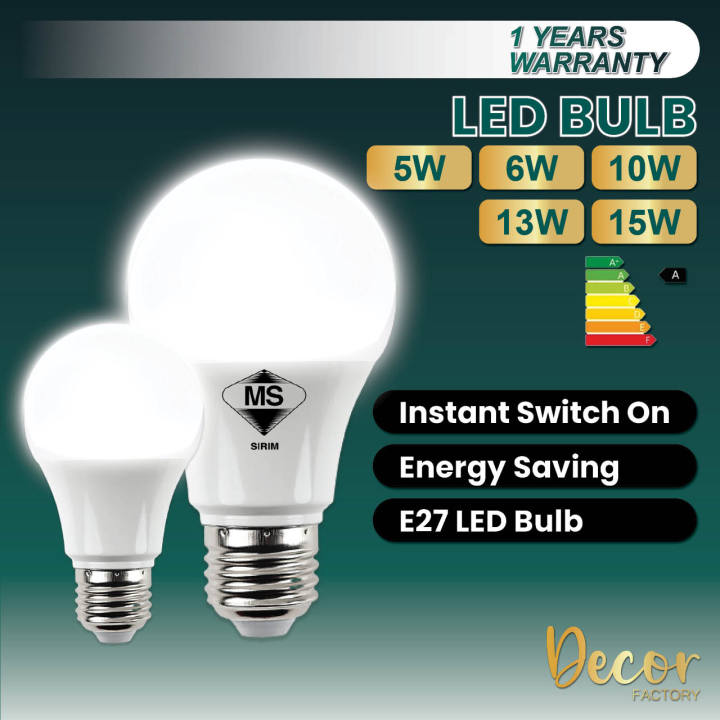 LED Bulb E27 A60 A70 Sirim 6w /10w /13w Mentol Lampu NonSirim 5w /10w /15w LED Light Bulb E27 3 ...