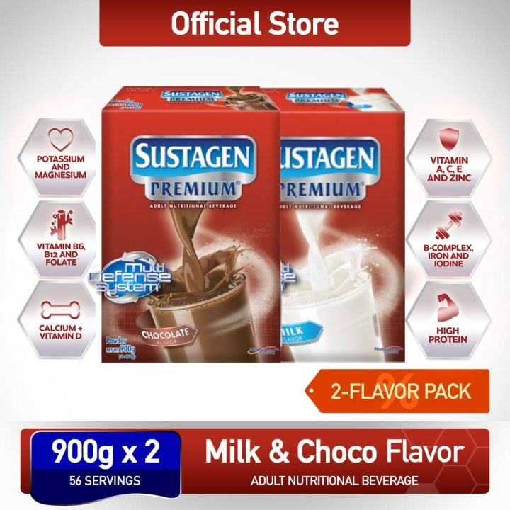 Sustagen Premium 1.8kg (900g x 2) Adult Nutritional Powdered Milk Drink 2 Flavor Pack | Lazada PH