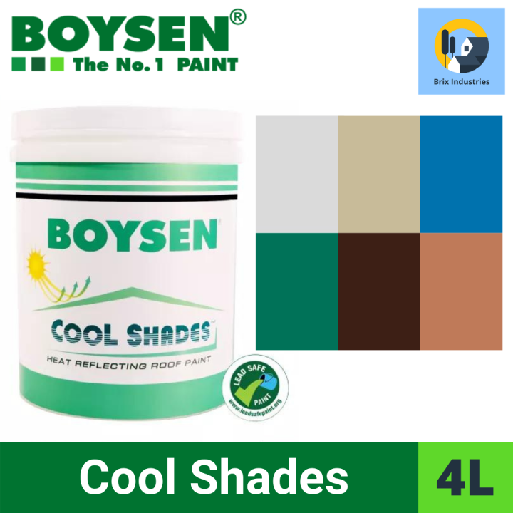 Boysen Cool Shades Roof Paint 4 Liters (Gallon) Heat Reflecting Roof ...