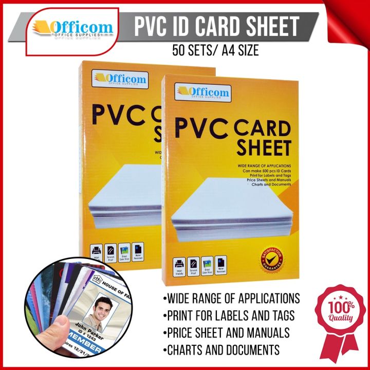 Officom PVC ID Card Sheet A4 Size PVC Blank Sheets ID Card Making ...