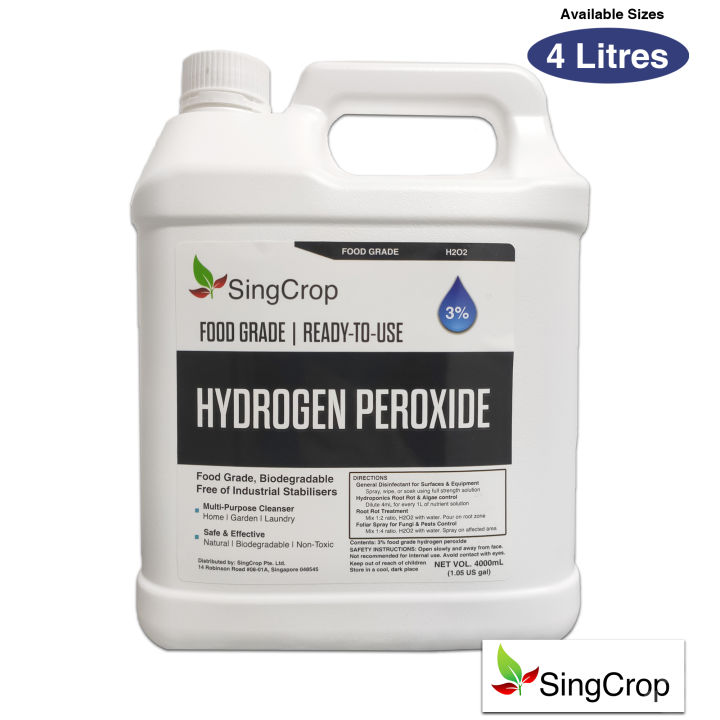 SingCrop Hydrogen Peroxide 3% Food Grade Solution | Multipurpose ...