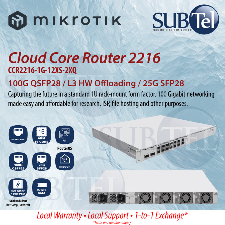Mikrotik CCR2216-1G-12XS-2XQ Cloud Core Router 2216 | Lazada