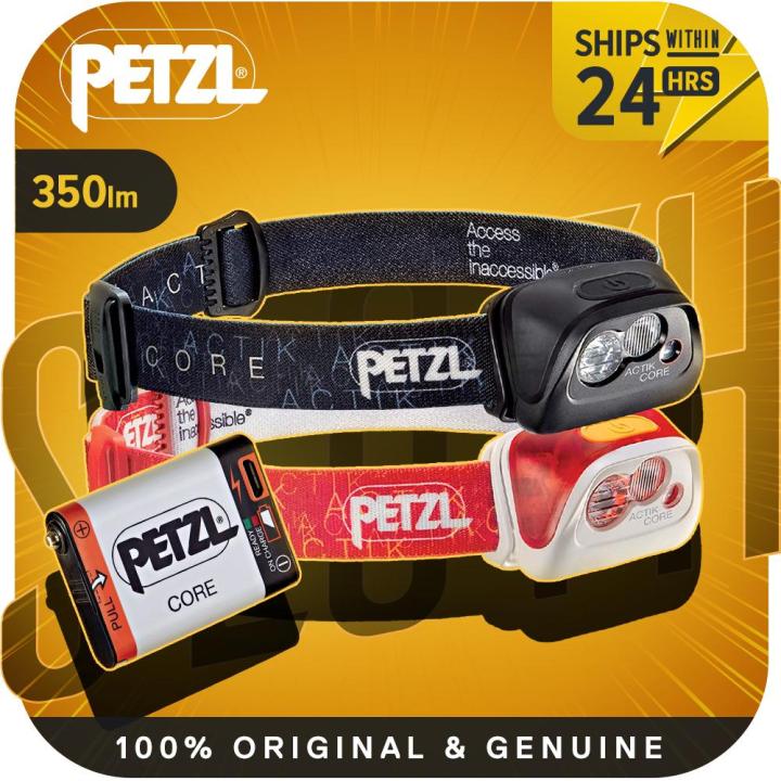 Petzl Actik CORE Headlamp, 350 Lumens, Rechargeable, with CORE Battery ...