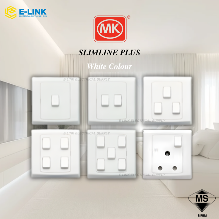 [SIRIM] MK Slimline Plus Series Switch Socket White , 1G 2G 3G 4G 13A ...