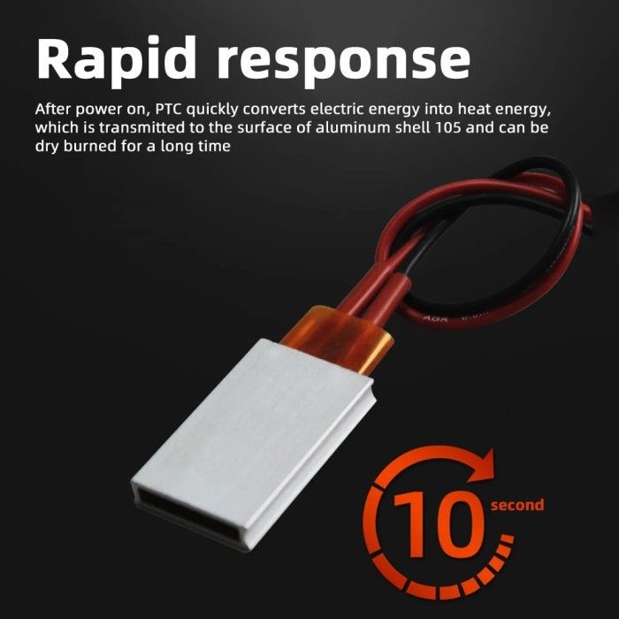 Elemen pemanas PTC Ceramic Heater Plat Aluminium Shell 220V AC 80-270C ...