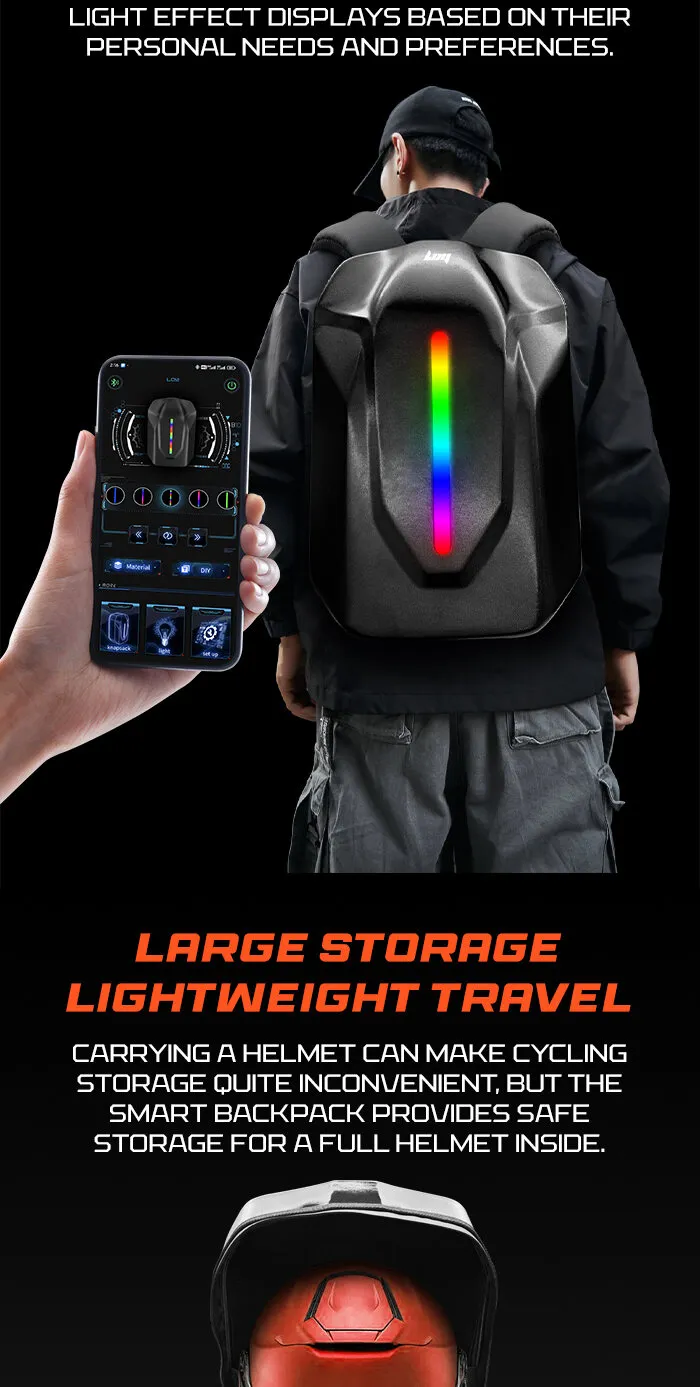 LOY StarkGaze C LED Knight Backpack – Expandable, Waterproof, and ...