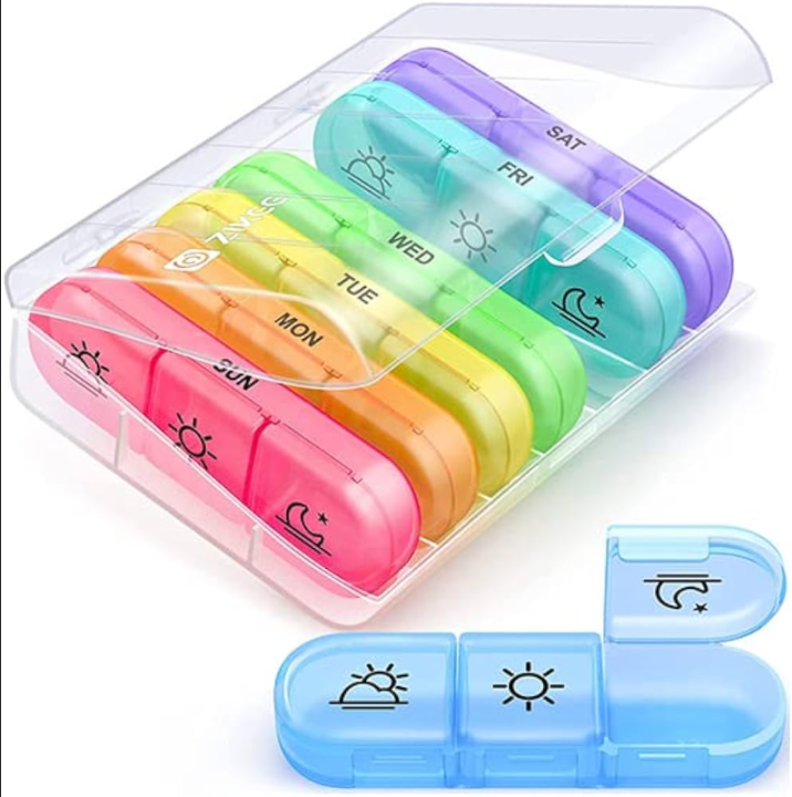 Easy Shop Pill Box 21 Grids 3 Times A Day Large Compartments Waterproof ...