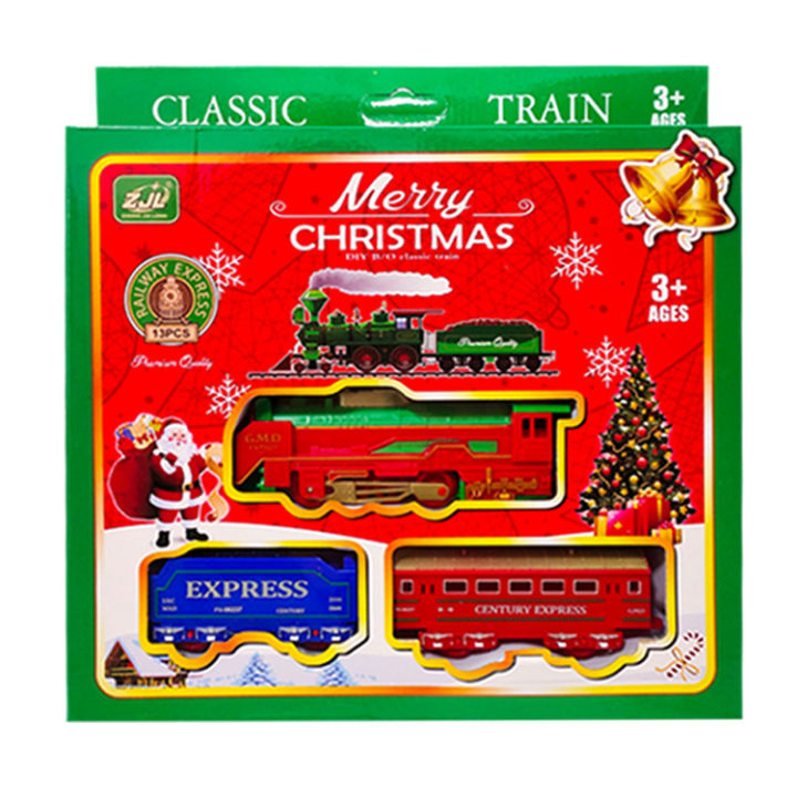 BS toys Christmas Train Car Mini Electric Train Set With Light Retro ...