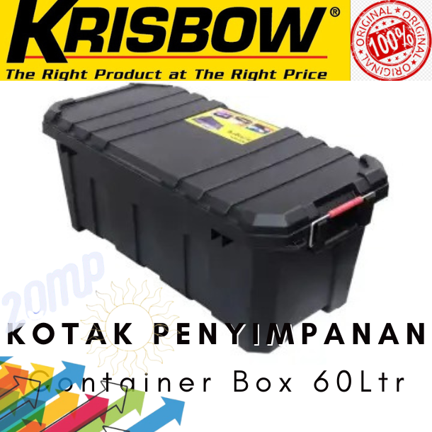 Kotak Penyimpanan Kotak Perkakas 60 Ltr Krisbow CONTAINER BOX 80.1X38 ...