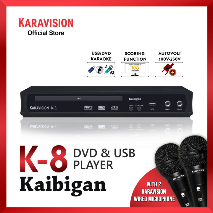 Karavision Kaibigan K-8 DVD Videoke Player with 2 microphone | Lazada PH
