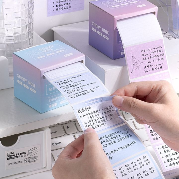 256sheets Pull-out Sticky Notes Index Label Stickers Gradient Color ...