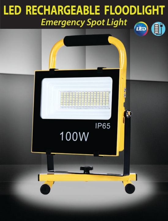 LED Portable Rechargeable Flood Light Spot Light 50W 100W 200W 300W ...