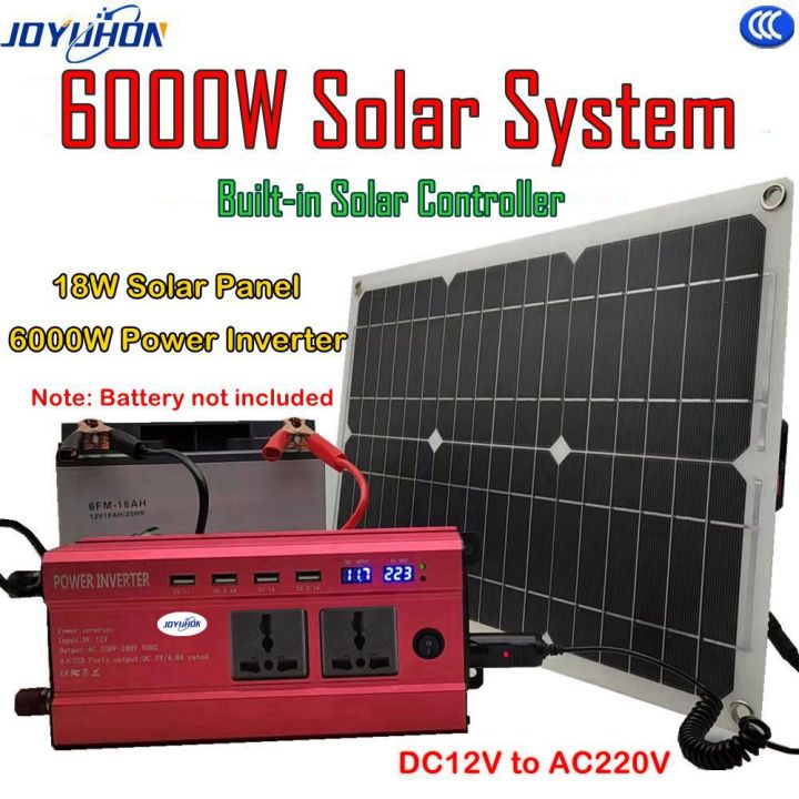 JOYUHON 6000W Solar System Inverter Built-in Solar Controller 18W Solar ...