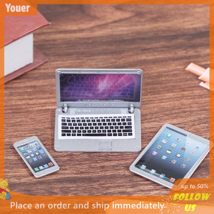 【Youer】 huhe 3Pcs set 1 12 Scale Dollhouse Miniature Mobile Phone ...