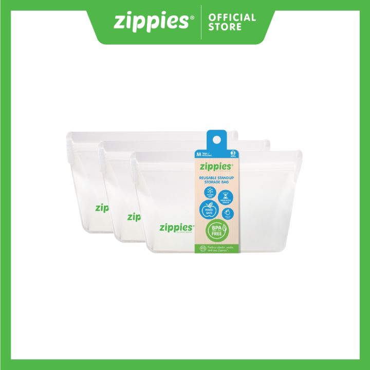 Zippies Reusable Stand-up Bags Plain MEDIUM (Set of 3) | Lazada PH
