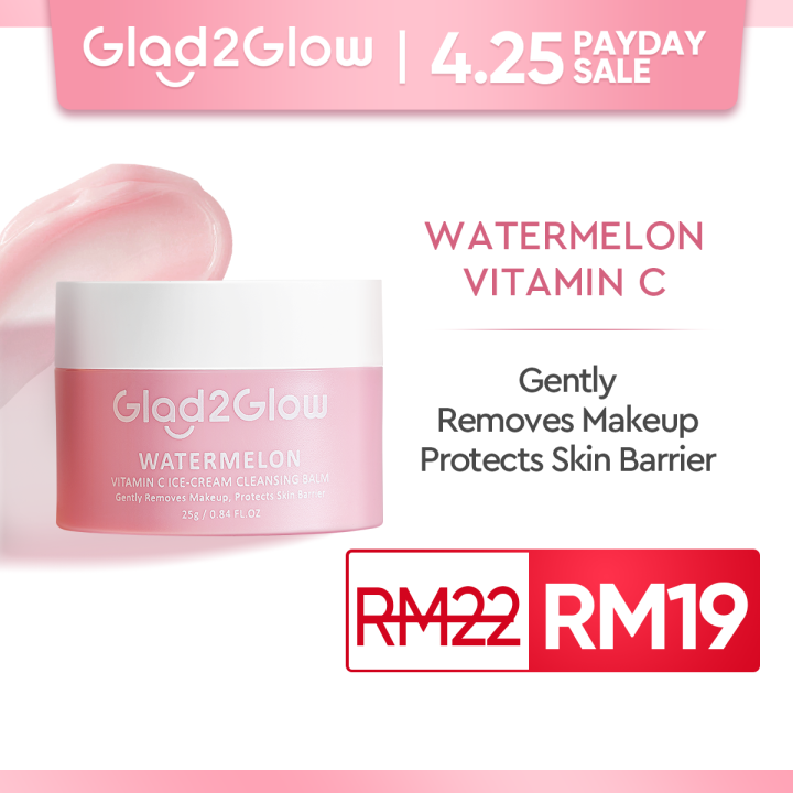 Glad2Glow Watermelon Vitamin C Ice-Cream Cleansing Balm (25g) | Lazada
