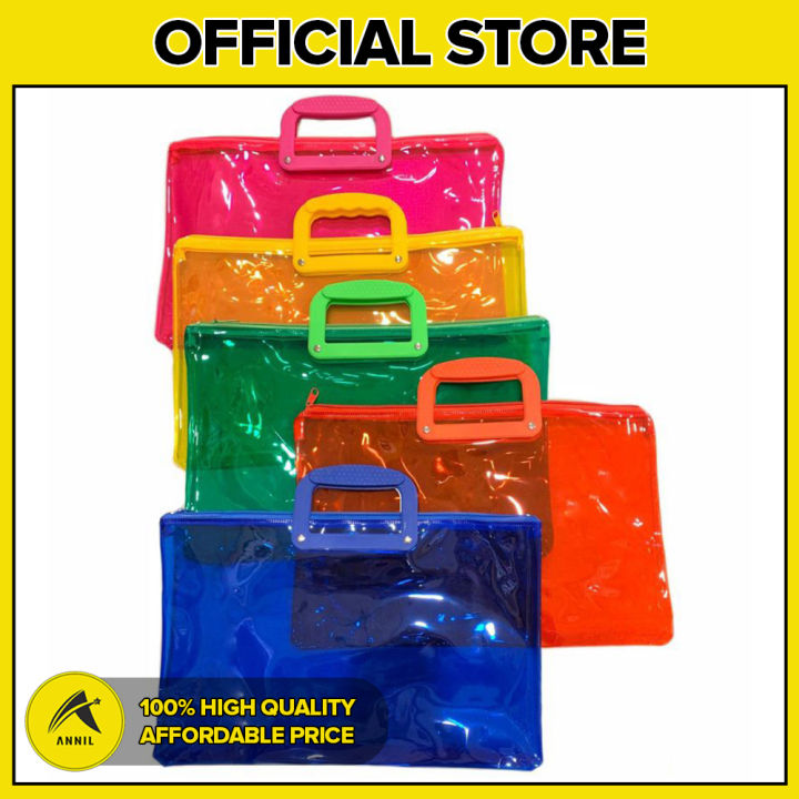 Annil Expanding Plastic Envelope with Handle and Zipper Lock 1pc ...
