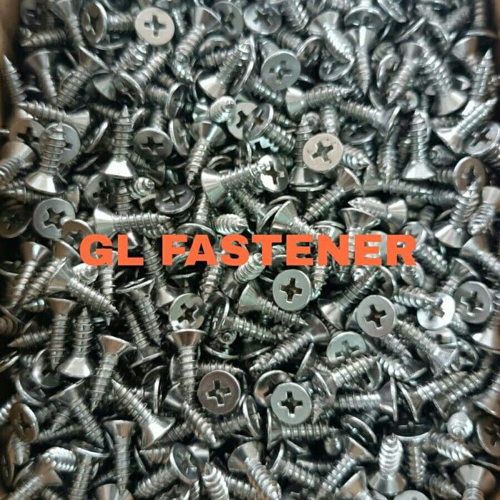Skrup FAB Stainless 8 x 1/2 / Tapping Screw Flat Head / FH / SUS 304 ...
