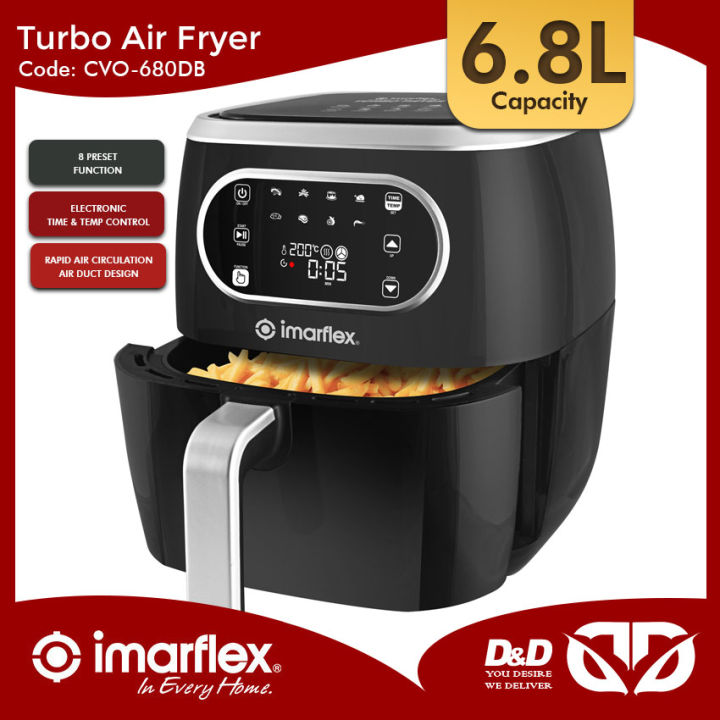 D&D | Imarflex CVO-680DB 6.8L Turbo Air Fryer with | Lazada PH