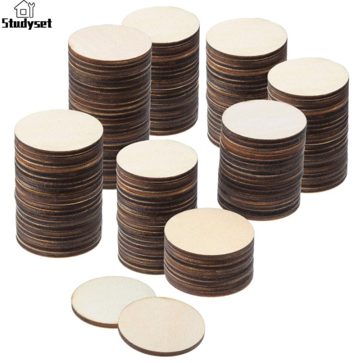 Studyset IN stock 100 Pieces Unfinished Round Wood Pieces Wooden ...