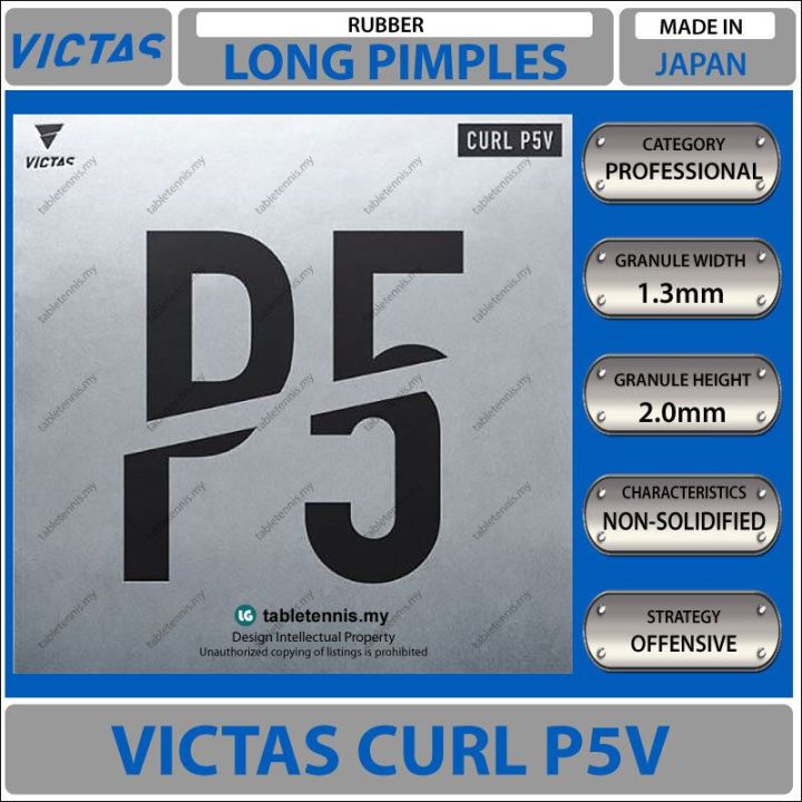 Victas Curl P5V Long pimples Table Tennis Rubber P5 (Formerly known as TSP Curl P-H) Made In ...
