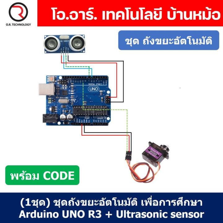 (1ชุด) PJ-RF002 ชุดถังขยะอัตโนมัติ เพื่อการศึกษา Arduino UNO R3 ... (1ชุด) PJ-RF002 ชุดถังขยะอัตโนมัติ เพื่อการศึกษา Arduino UNO R3 ...
