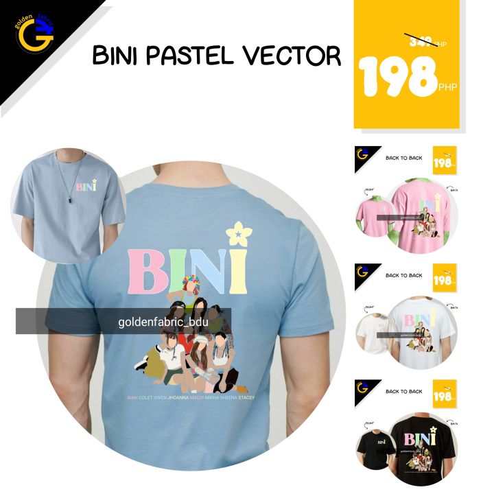 GFBDU BINI PASTEL VECTOR for KIDS and Adult | Fan-made Shirt | Lazada PH