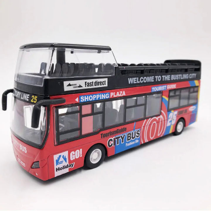 Bus children's toy bus large double-decker sightseeing bus simulation ...