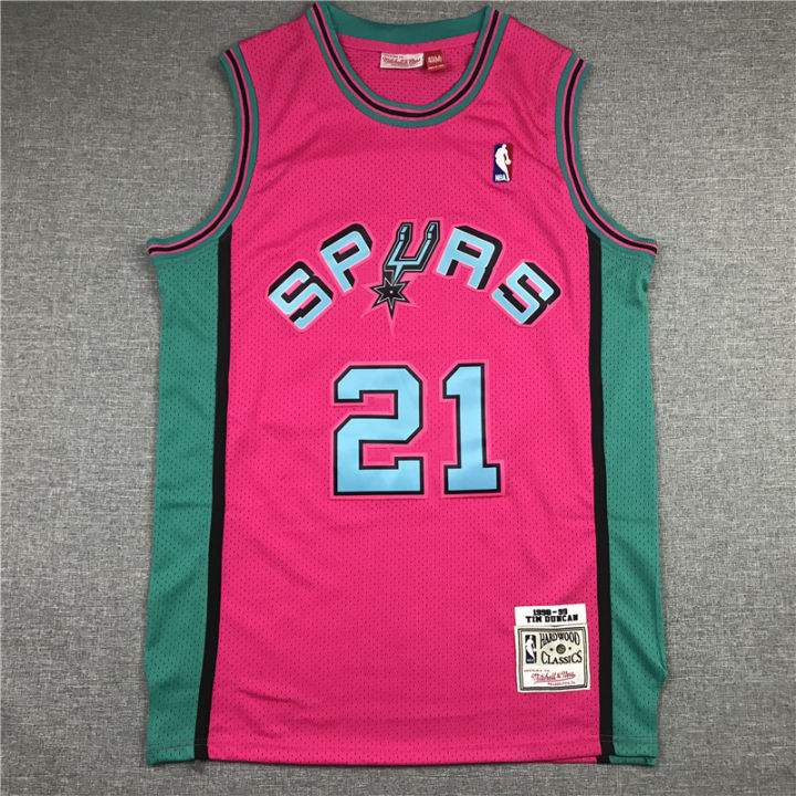 Men's NBA San Antonio Spurs Tim Duncan Pink Basketball Jersey | Lazada