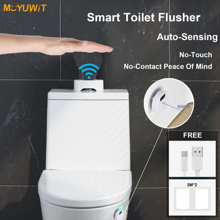 MOYUWIT Touchless & Convenient Waterproof Automatic Toilet Flush Button ... MOYUWIT Touchless & Convenient Waterproof Automatic Toilet Flush Button ...