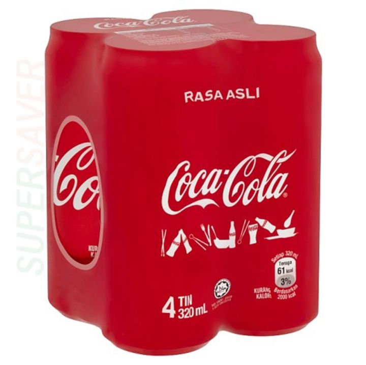 Coca-Cola ASLI Original / Coca-Cola Original (320ml x 4) | Lazada
