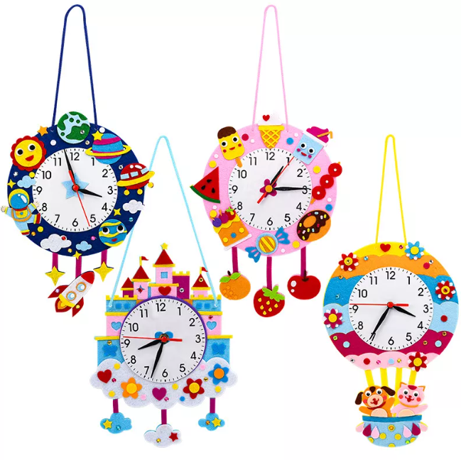 Handmade DIY Non-woven Cartoon Clock Toy for Kids | Lazada PH
