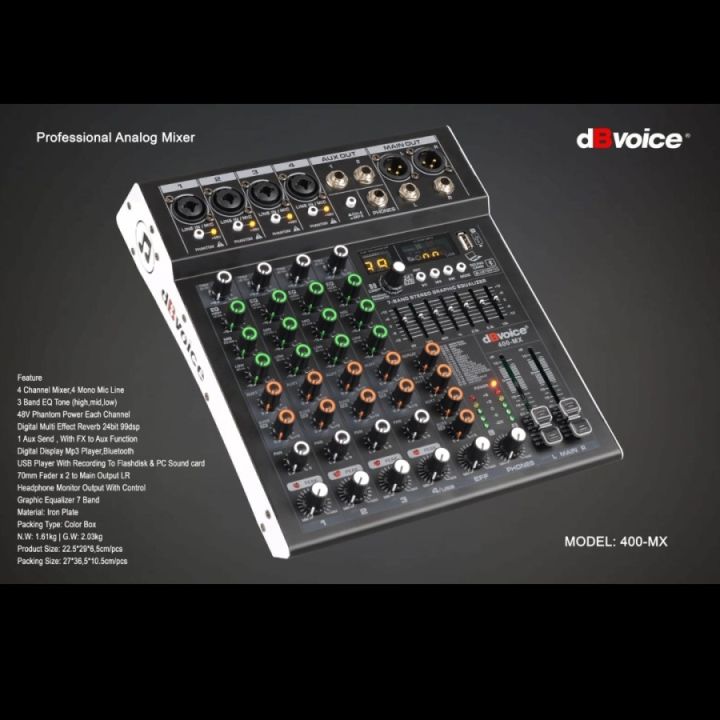 MIXER DBVOICE 400MX 400 MX 4CH DB VOICE ORIGINAL GARANSI 1 TAHUN ...