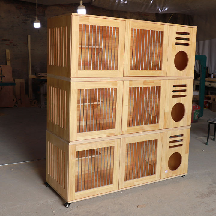 Solid wood cat cage villa cabinet cat house household luxury wooden cat ...