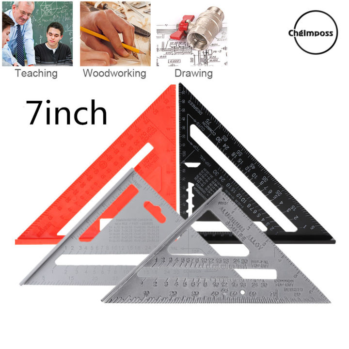 ChgImposs 7 Inch Aluminium Alloy Triangle Square Rafter Ruler Right ...