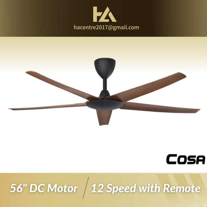 Cosa 56" 5 Blades Remote Control Ceiling Fan (DC Motor) EX95B56 (2 ...